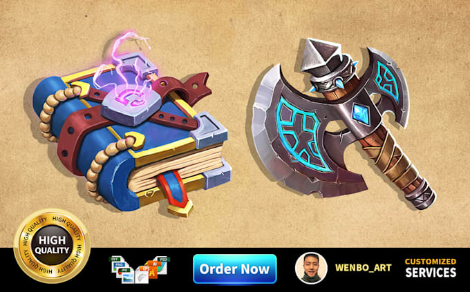Create amazing 2d game art props, icons, items, objects by Wenbo_art ...