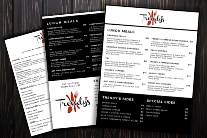 Design an elegant and minimalistic menu by Spearmintdesign | Fiverr