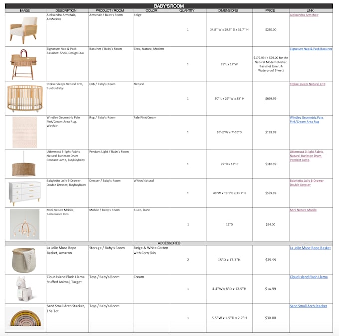 Create a furniture specification booklet by Ibadesigns | Fiverr