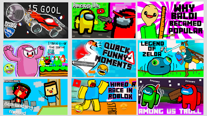 Do minimalist pixel art illustrated thumbnails by Wurstyplayz | Fiverr