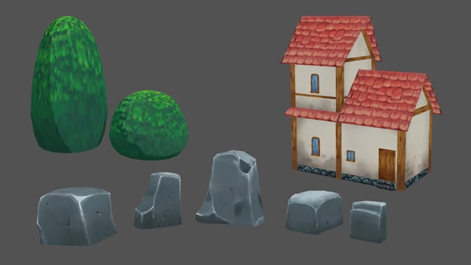 Create 3d game prop asset model with stylized handpaint texture by ...