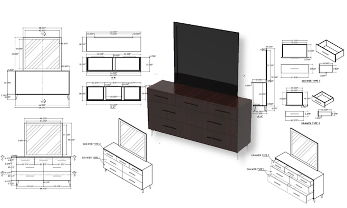 Design your furniture with solidworks or autocad by Rcadtrabajos | Fiverr