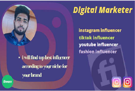 Find influencer for your instagram influencer marketing by Pranto_mozumder | Fiverr