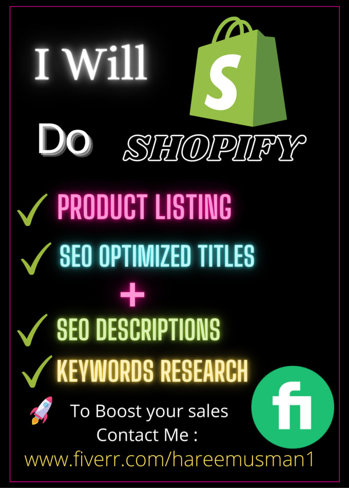 Write seo optimized shopify listing and product description by Hareemusman1 Write seo optimized shopify listing and product description by Hareemusman1