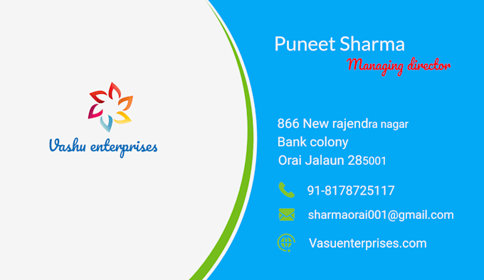 Design world class business card or visiting card by Puneetorai001 | Fiverr