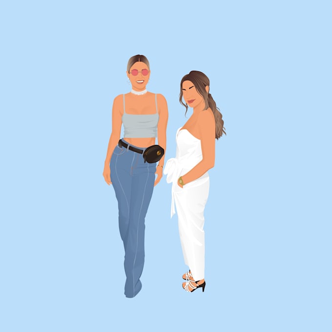 Draw minimalist vector portrait of your ootd, family, friend by ...