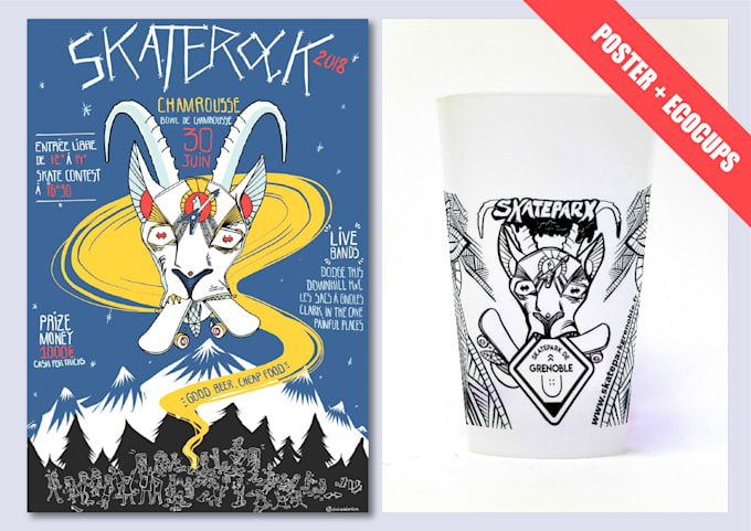 Create a funky poster and ecocups decoprints for your event by ...