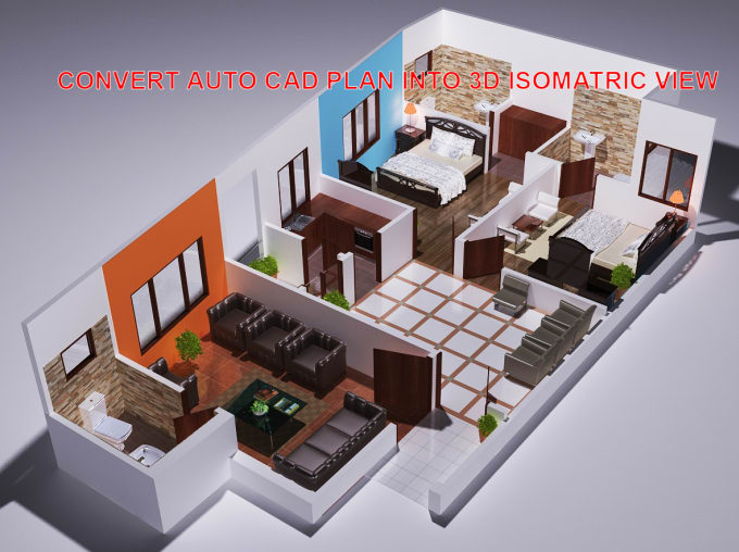 Creat auto cad drawing into 3d isometric view by Rabnawazpip | Fiverr