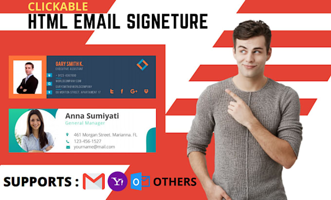 Create a professional html email signature for all platform by Saiful ...