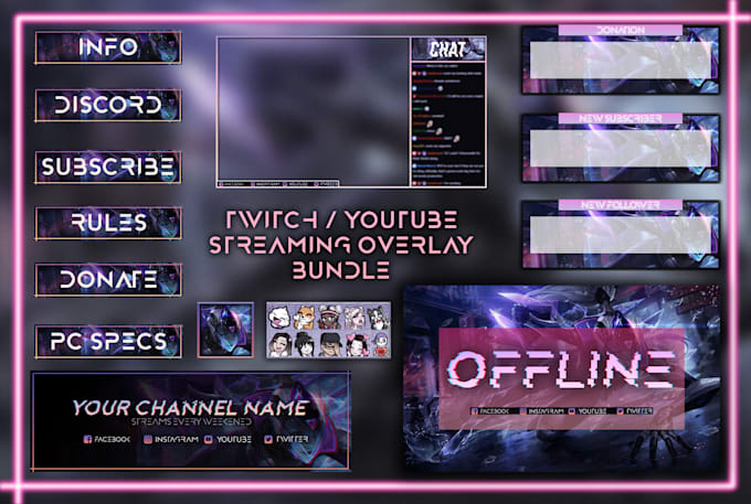 Create you a twitch overlay bundle by Rolandswastaken | Fiverr