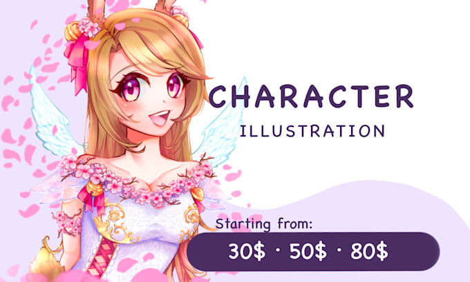 Draw a character in anime style by Watercolorbunny | Fiverr