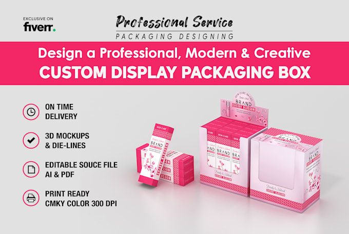 Design custom product display box packaging by Shehnazbaig801 | Fiverr