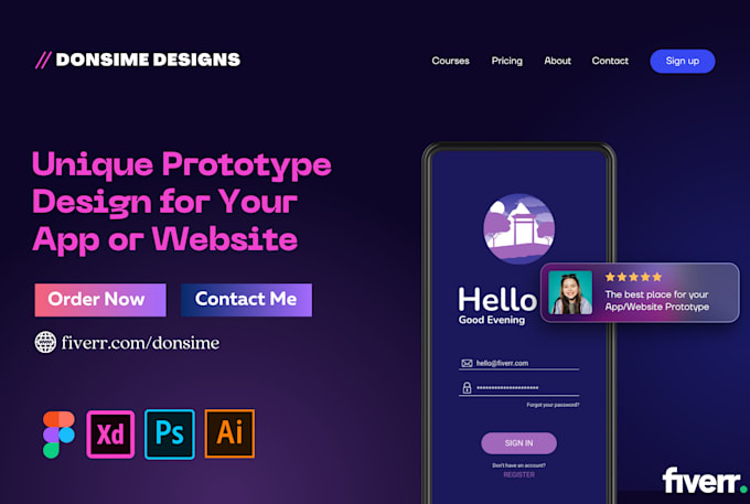 Create a beautiful apps or website ui ux prototype design by Donsime ...