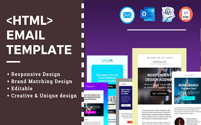 Design a responsive html email template or newsletter by Haaddison1 ...