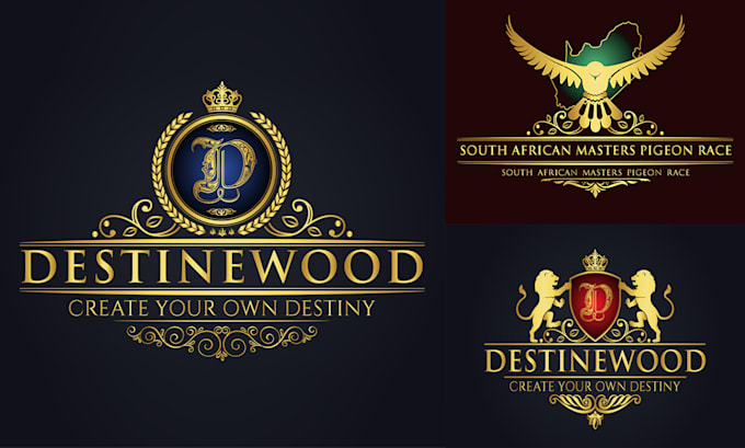 Do a modern luxury heraldic crest logo design by Hotdesignfast | Fiverr