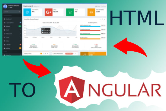 Do angular developments and html template convert to angular app by ...