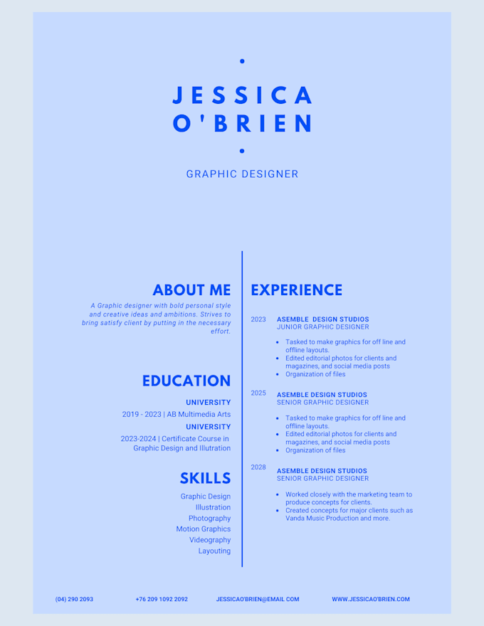 Design you an eye catching resume by Belseno | Fiverr