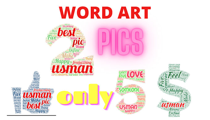 Do word art, word cloud art, typography in any shape by Hafizziausman ...