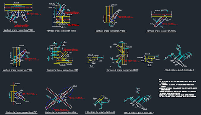 Structural drawing and connection detail drawing for steel by Jflttw ...