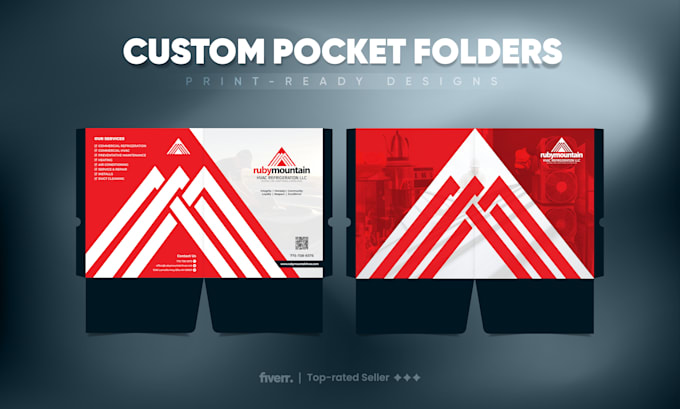 Design custom pocket folders with card slits, print ready by Smart ...
