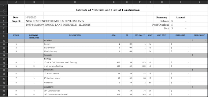 Do building cost and estimation as per csi divisions by Iwaqarshaukat ...