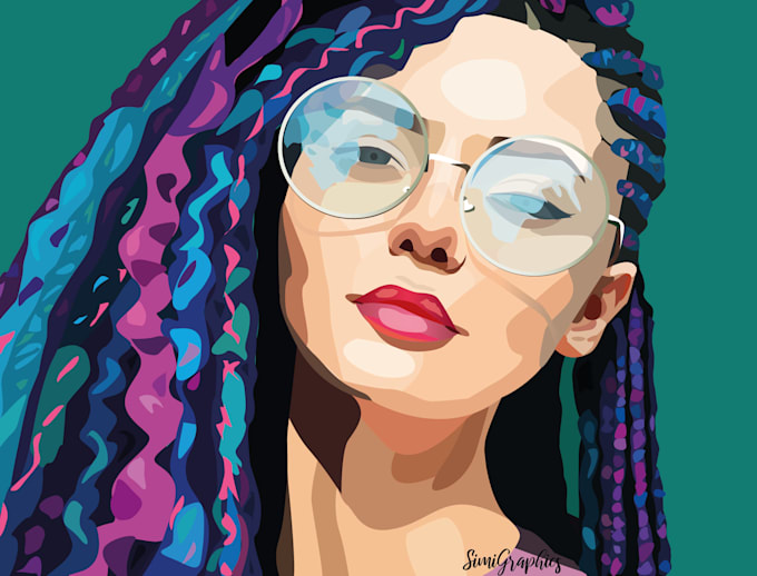 Draw a digital vector portrait for you by Simigraphics | Fiverr