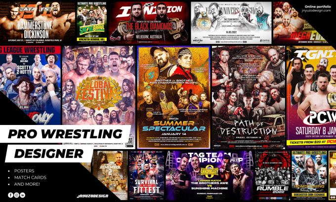 Design posters for your pro wrestling events by Jnyuzodesign | Fiverr