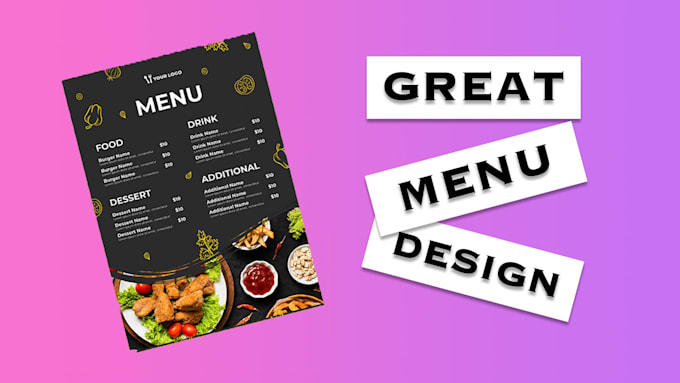 Create a unique, eye catching menu by Bradleyallcoat | Fiverr