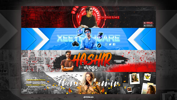 Design a professional custom youtube banner by Shootie69 | Fiverr