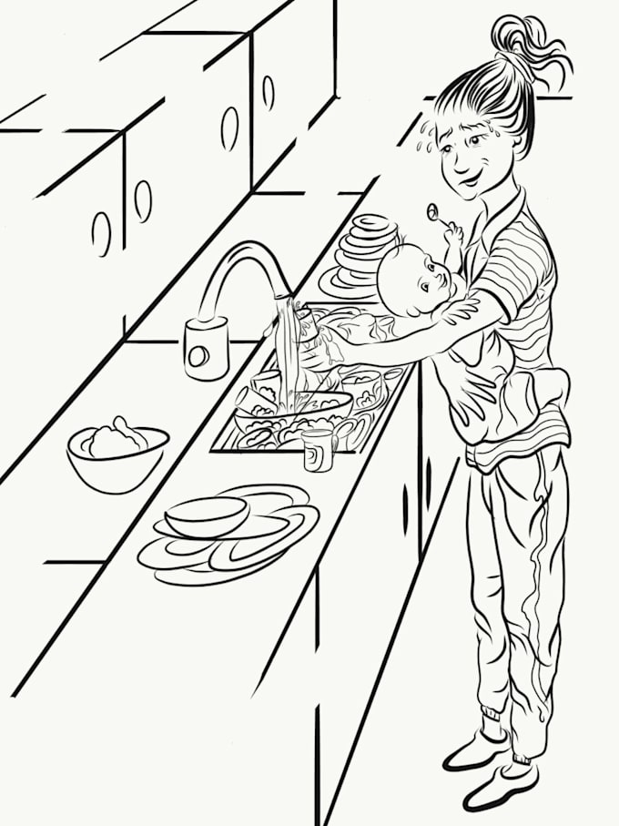 Line drawing for coloring books by Imranhunzai123 | Fiverr