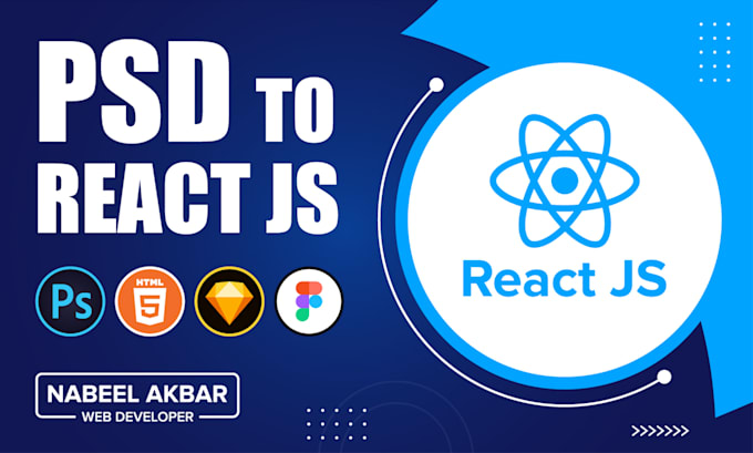 Do your frontend in react, psd,xd,sketch,figma to react by Nabeel_akbar ...