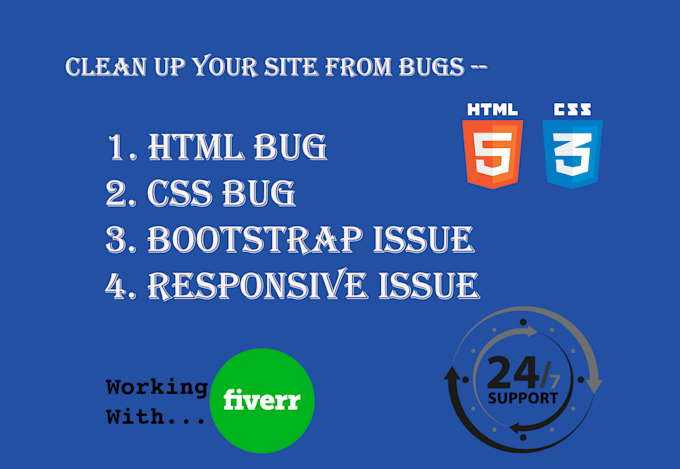Fix html, css, and bootstrap bugs or issues by Pkdbd1 | Fiverr