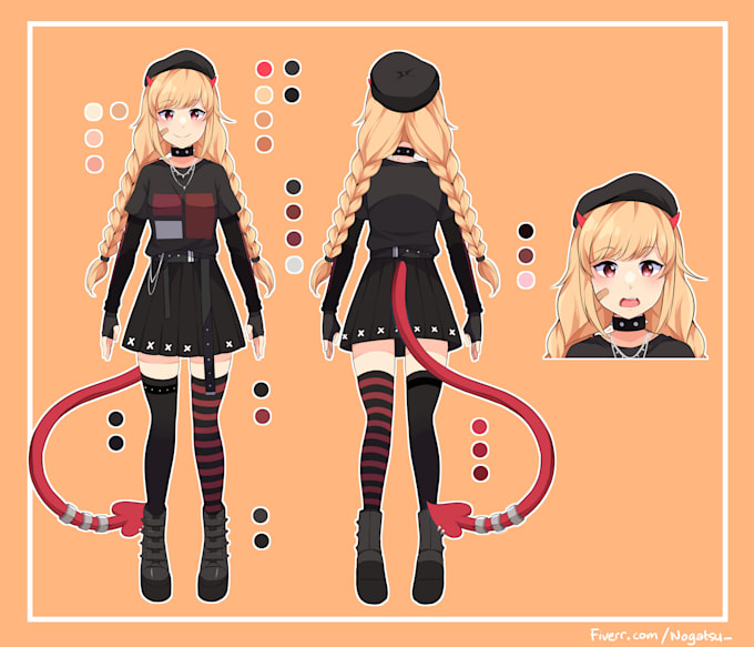 Draw character sheet in anime style by Nogatsu_ | Fiverr