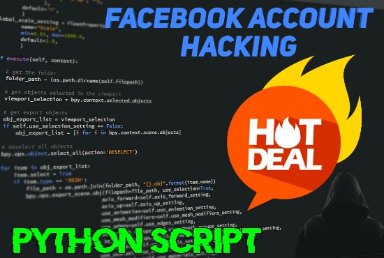 Make a facebook account password finder script for you by Official_coder | Fiverr
