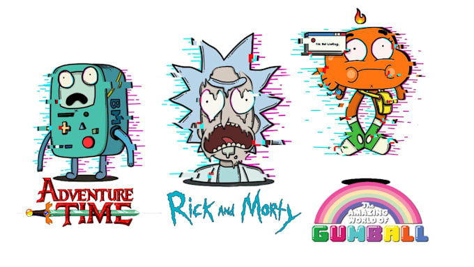 Draw you a glitched cartoon character by Theadrei | Fiverr