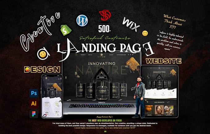 Design creative unique modern landing page or website ui by ...