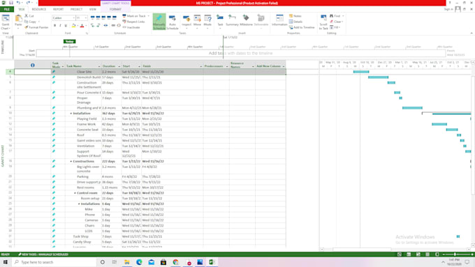 Create gantt chart with wbs diagram on ms project by Mayaaraza | Fiverr