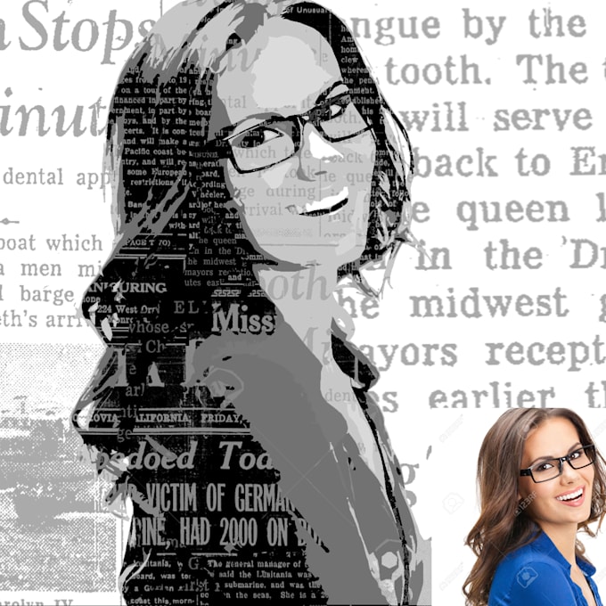 Make your stylized portrait made from newspapers by Dinalrox | Fiverr