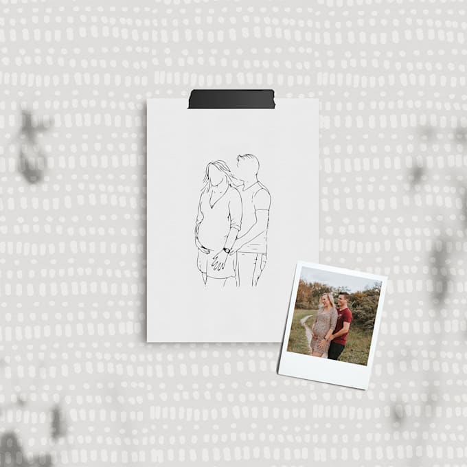 Make a personal line art illustration based on a photo by Lynxad6 | Fiverr