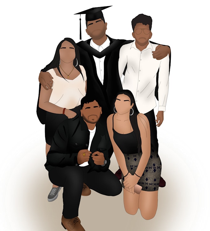 Create a family faceless illustration by Designwithabs | Fiverr