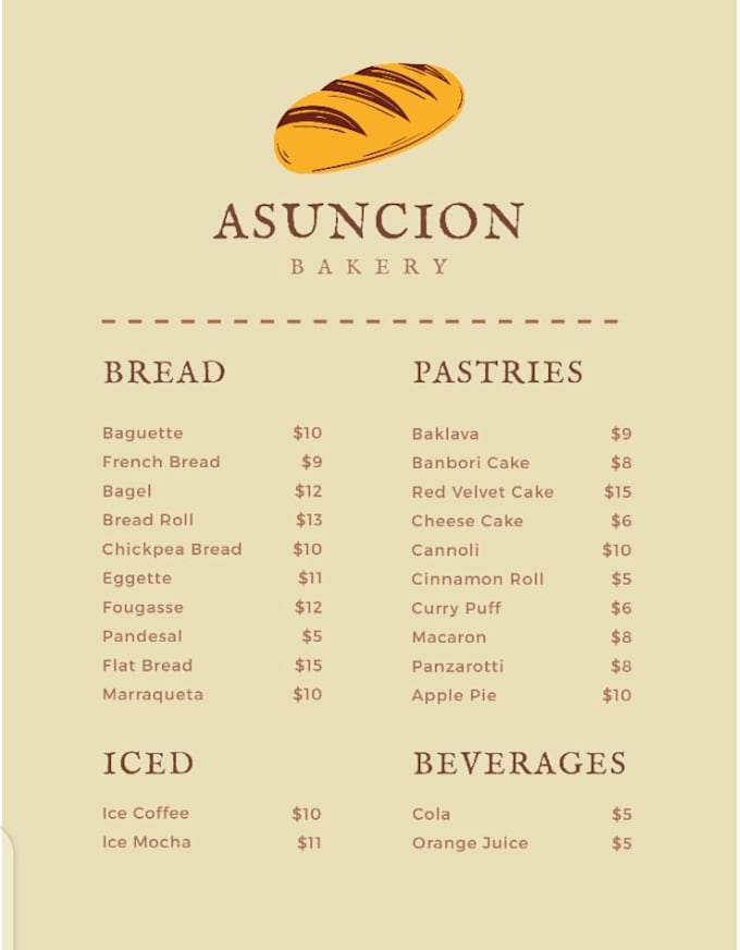 Design a catchy menu for restaurants by Chiamakasponsor | Fiverr