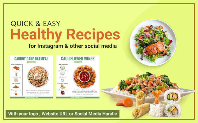 Provide healthy food recipes infographics for instagram by ...
