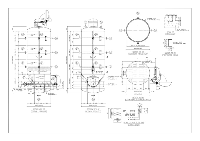 Vertical sterilizer palm oil mill by Ibnu_drafter18 | Fiverr