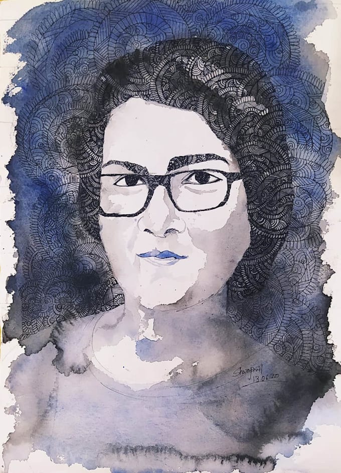 Portray doodle mandala pattern portrait by Ishratshwapnil | Fiverr