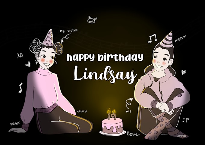 Create custom birthday drawing by Jainlauren | Fiverr