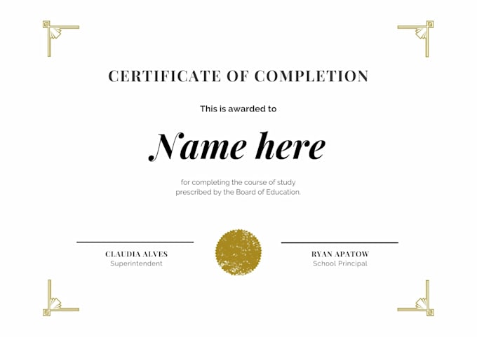 Design course certificate or diploma certificate by Bachah | Fiverr