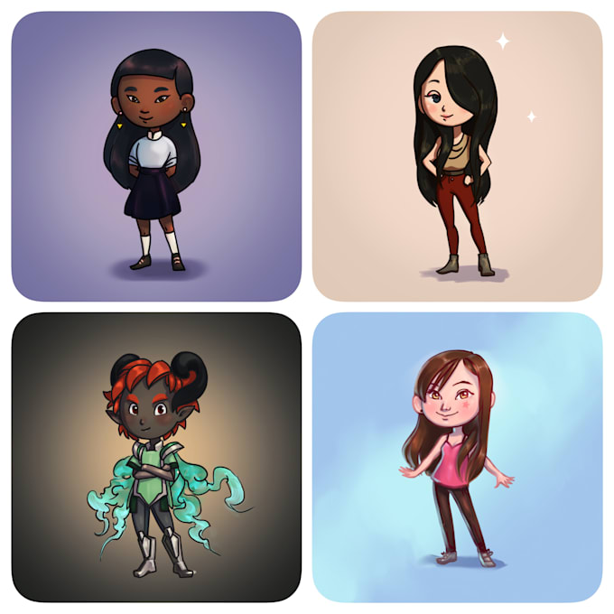 Draw cute custom avatar by Origami_onigiri | Fiverr