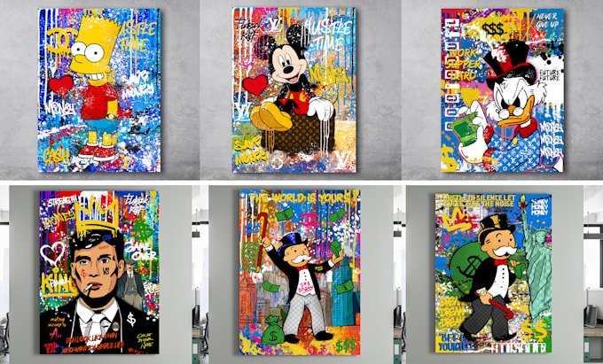 Design modern canvas wall art and digital canvas by Meddehbi | Fiverr