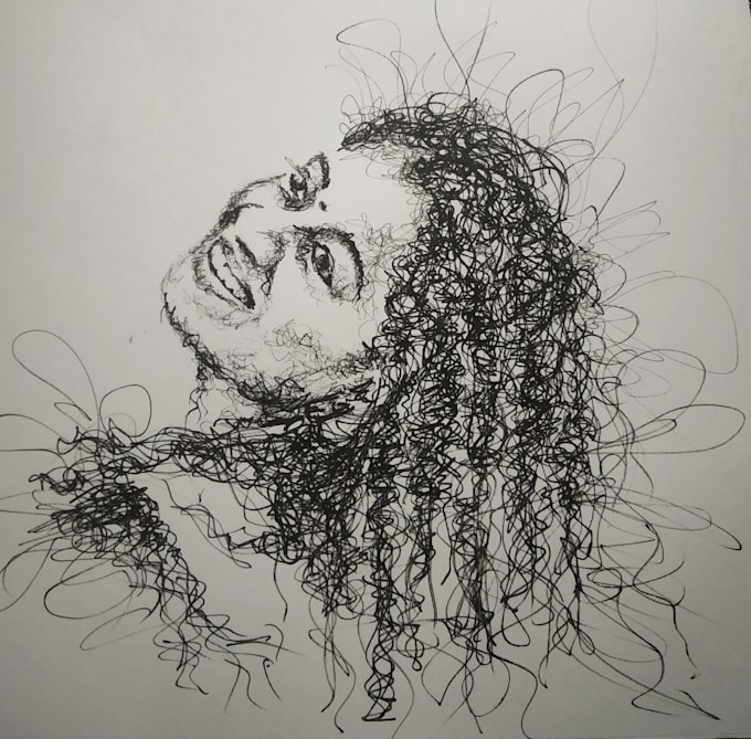 Create your scribble art portrait with my line style by Anandmv123 | Fiverr