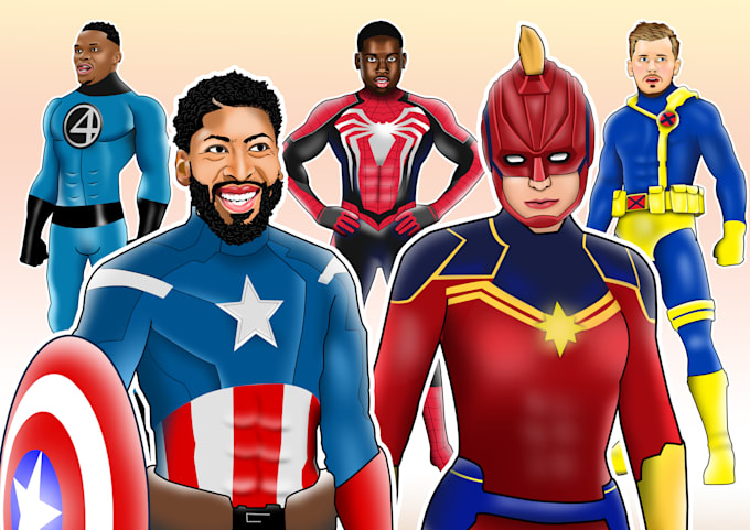 Draw you into unique superhero cartoon comic character by Cholsart77 ...